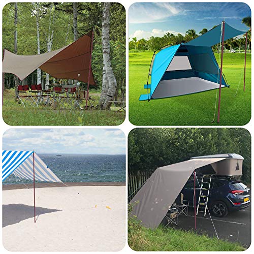 Unigear Telescopic Tent Pole Set of 2 Aluminium Pole for Tarp, Tent, Awning, Camping, Adjustable from 40 cm - 240 cm (Black)