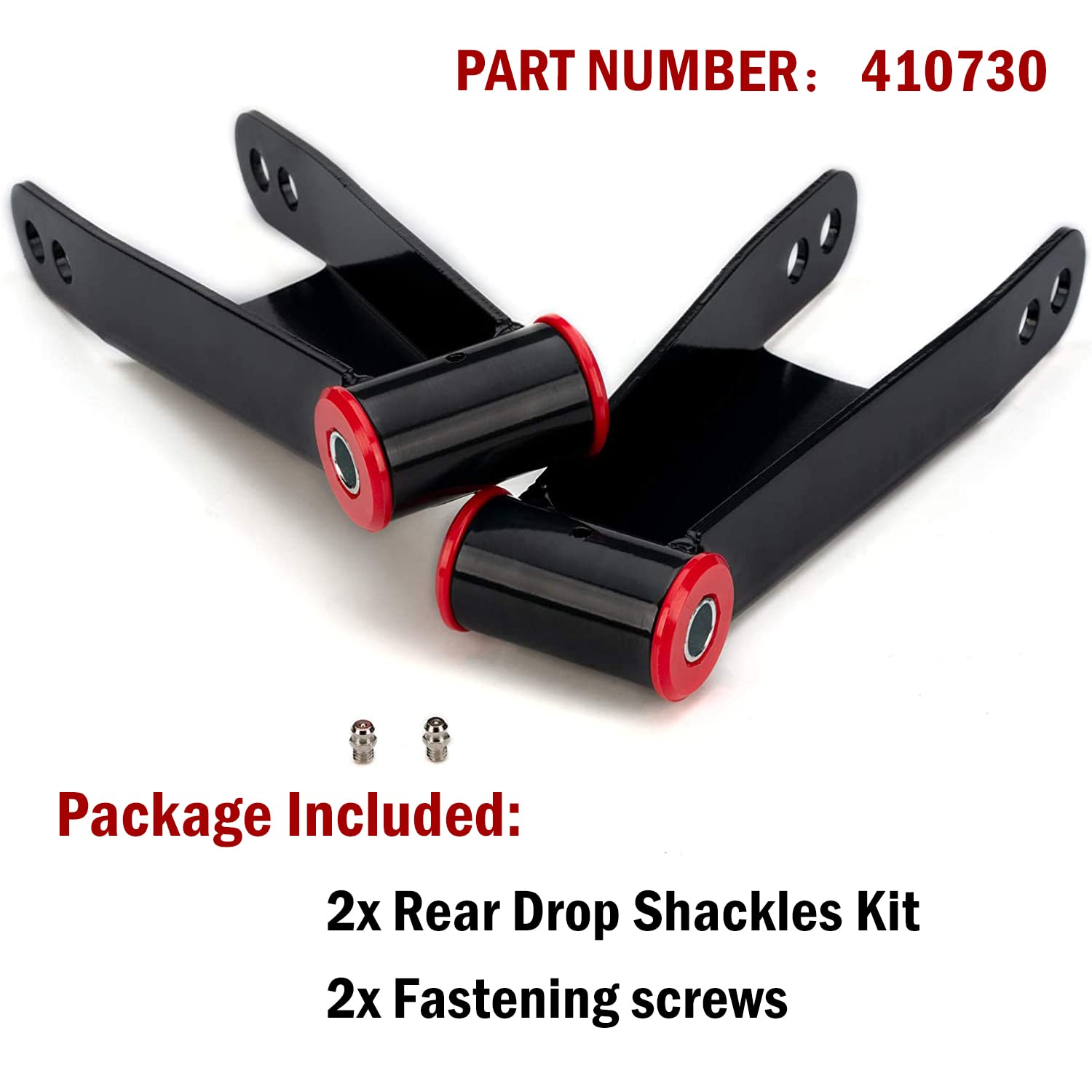 Xiaoyudou 2-3" Rear Drop Lowering Shackles Suspension Kit For Chevy Silverado & GMC Sierra 2001-2010 1500HD 2500HD 3500HD 2WD 4WD Replace 410730
