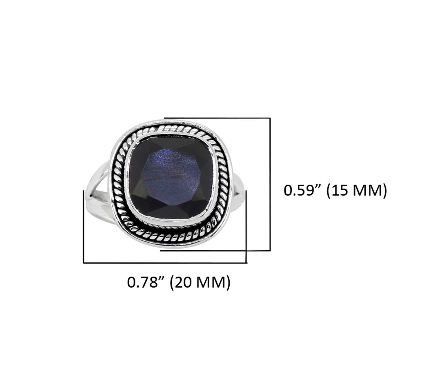 YoTreasure Black Onyx Split Shank Solid 925 Sterling Silver Ring