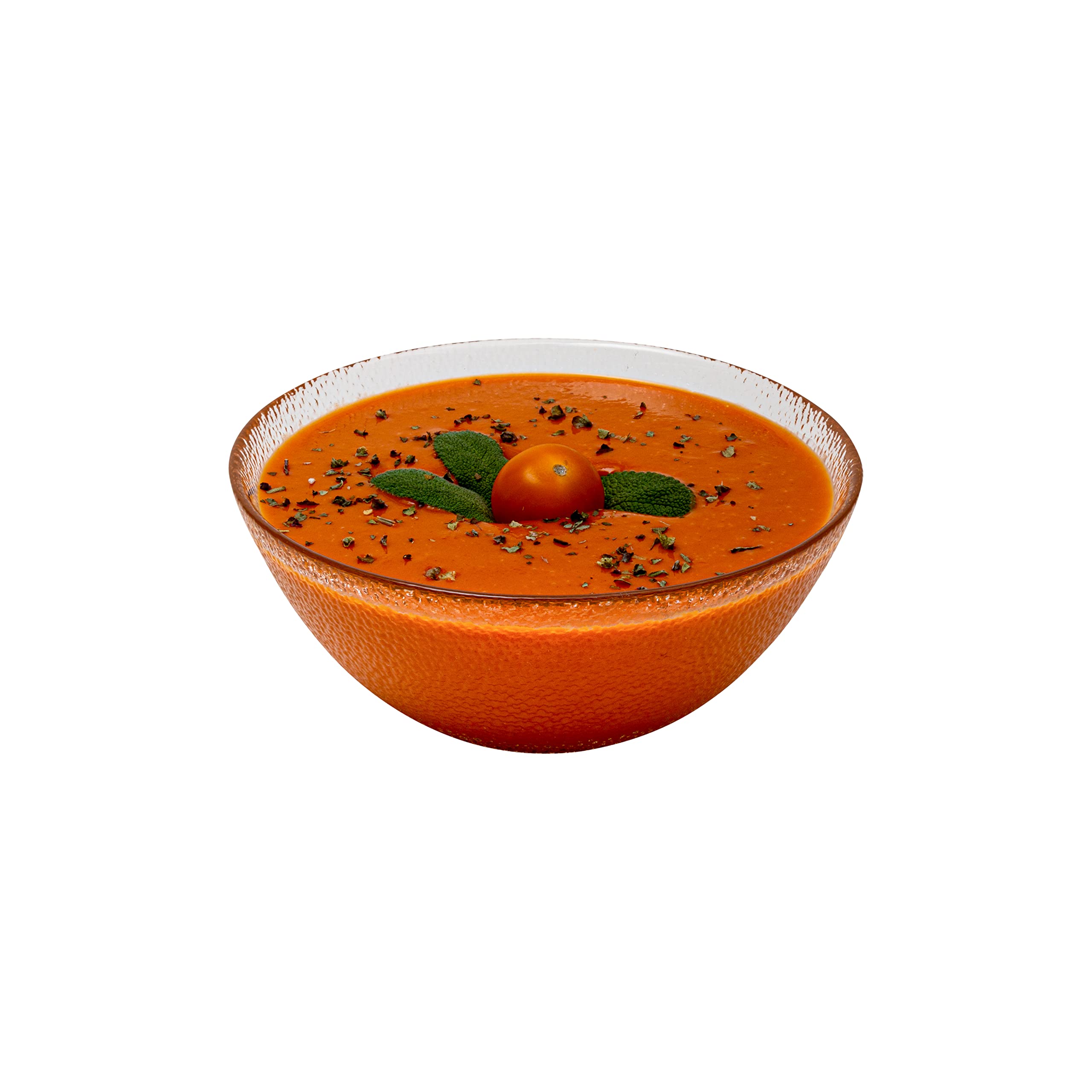 Vikko Soup Bowls, 6.5 Inch Salad Bowls, Glass Soup Bowls, Elegant Textured Glass Bowls, Set of 4, Dishwasher Safe