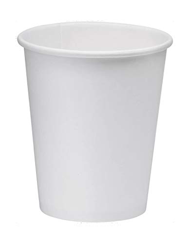 TashiBox 8 oz Coffee Disposable Hot Paper Cups, 150 Count (Pack of 1), White