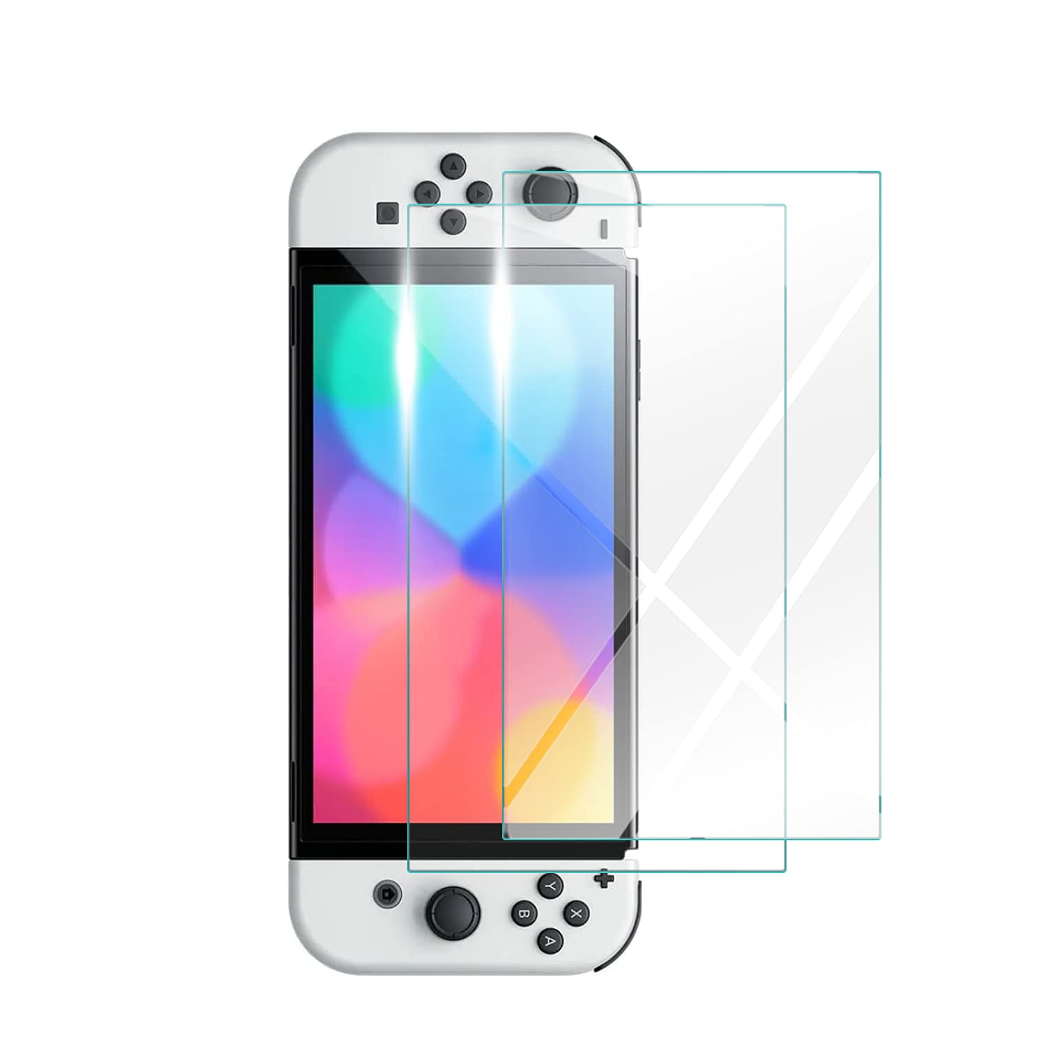 ZUSLAB Compatible with Nintendo Switch OLED Model Screen Protector 2021, Tempered Glass High Definition Bubble-free Touch Screen Cover【2-Pack】