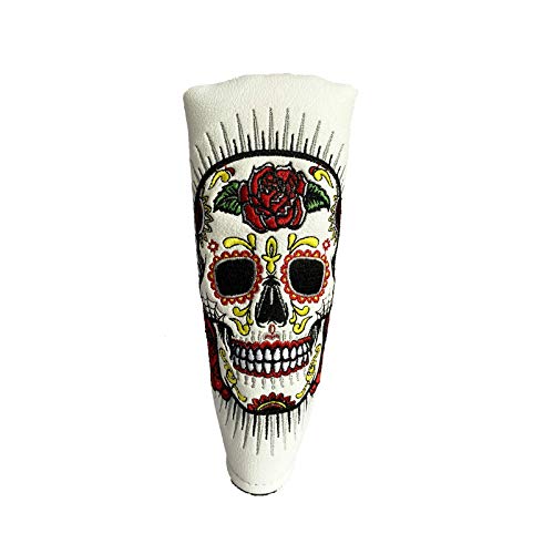 YopralGolf Golf Blade Putter Head Covers Halloween Rose Sugar Skull Magnetic Leather Golf Putter Headcover Fits Scotty Cameron Odssey Ping Taylormade
