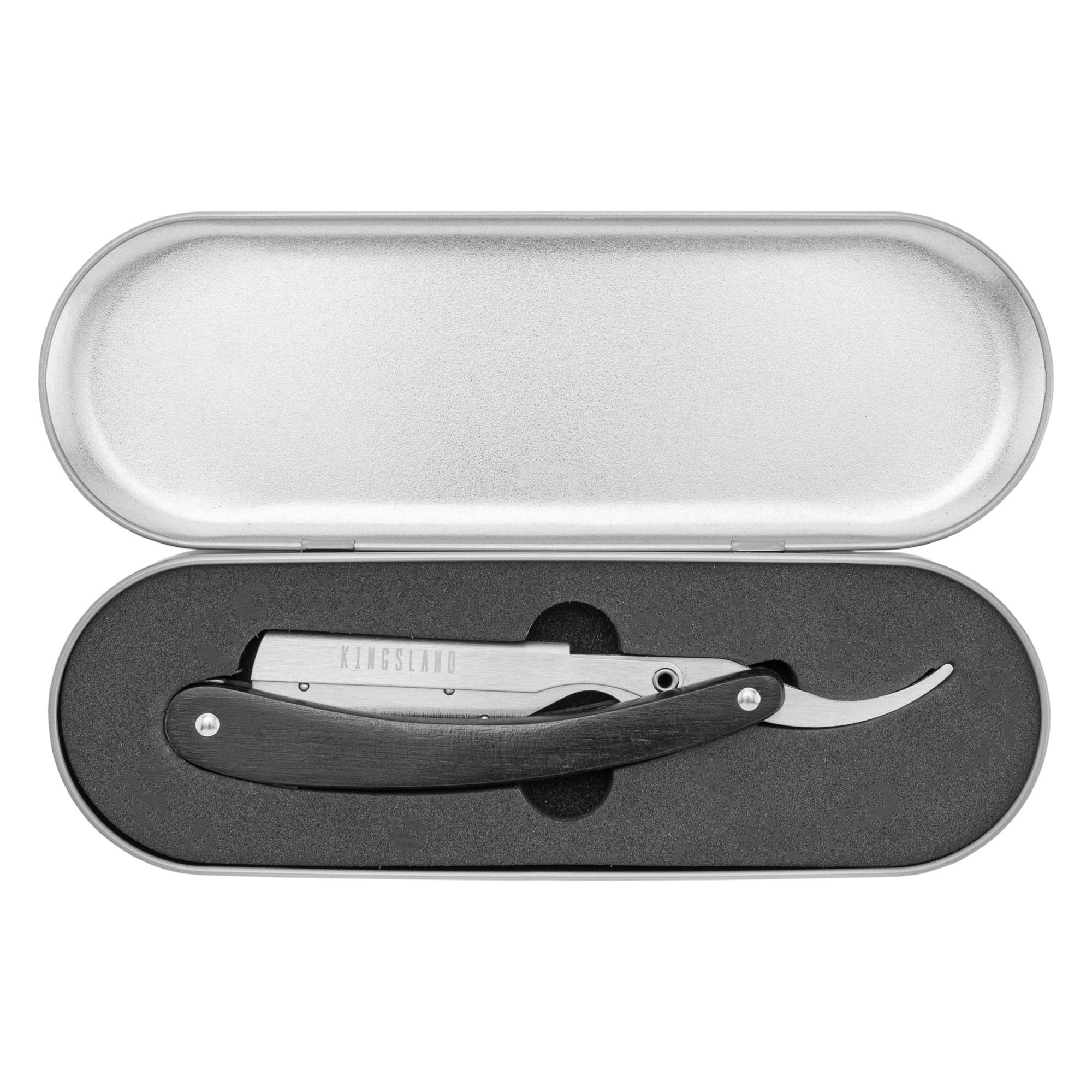 Shavette Disposable Blade Straight Razor Blade Vintage Wood Handle - Kingsland Shaving Co. - Professional Barber Approved Cut Throat Straight Edge Blade Shaving Kit