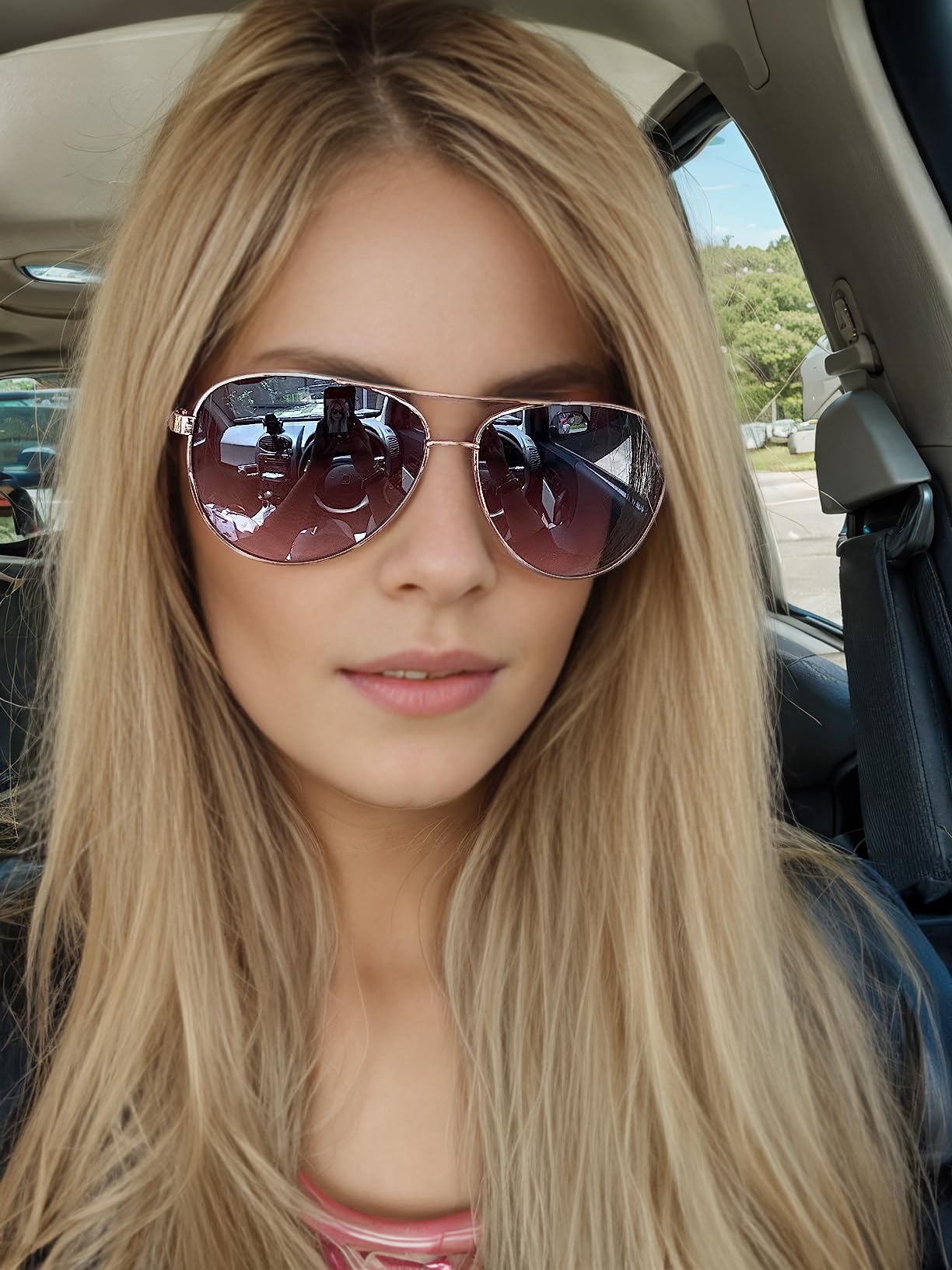 The Fresh Classic Crystal Elegant Women Beauty Design Sunglasses Gift Box (L164-Rose Gold, Blue/Coral)