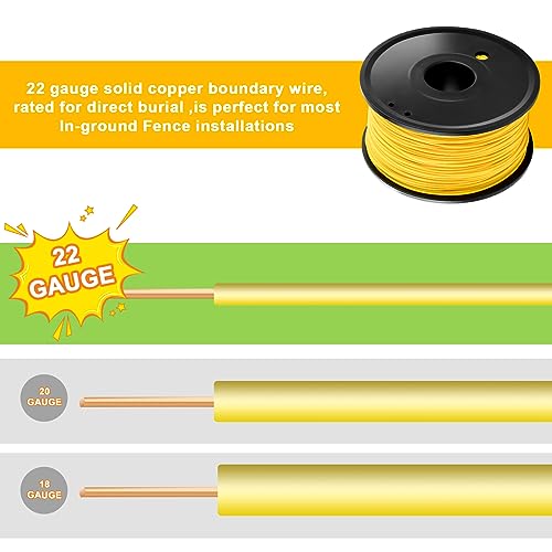 Underground Wire and Wire Splice Kits, Compatible for Dog Fence System Wireless, Including 500 FT Boundary Wire, Wire Splice Kit, Border Flags, Extend Your Fence Boundary and Pet Safe Training