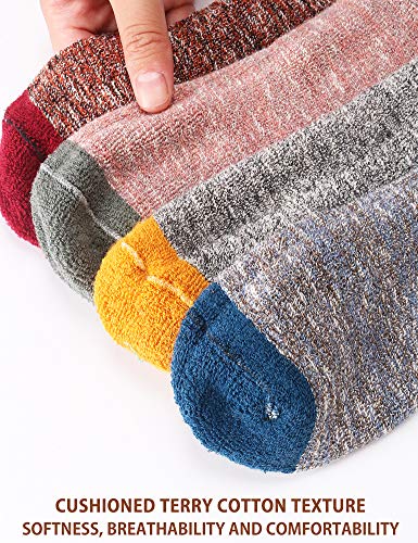 VERO MONTE 4 Pairs Womens Winter Warm Crew Socks - Colorful Cotton Socks (4311)