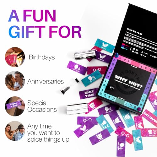 Why Not? Fun and Romantic Board Game for Couples - 170 Cards with Conversations Dares and More for 2 Players