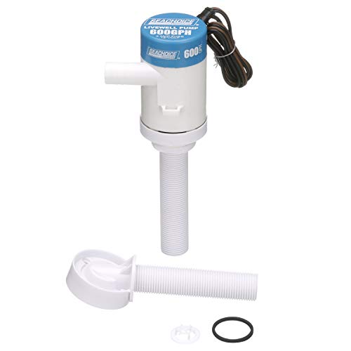 Seachoice 12V Livewell-Baitwell Pump, Includes Straight and Angled Fittings, 3/4 In. Outlet