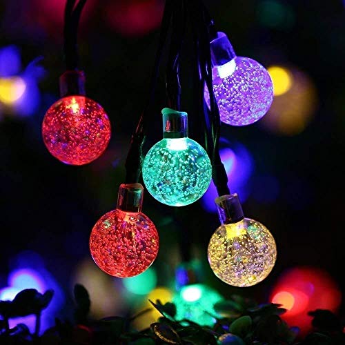 WDWL Solar String Light, 7m 50 Lights Outdoor Crystal Ball Christmas Decorative Lights Christmas Tree Lawn Garden Home Solar Water Dew Lamps