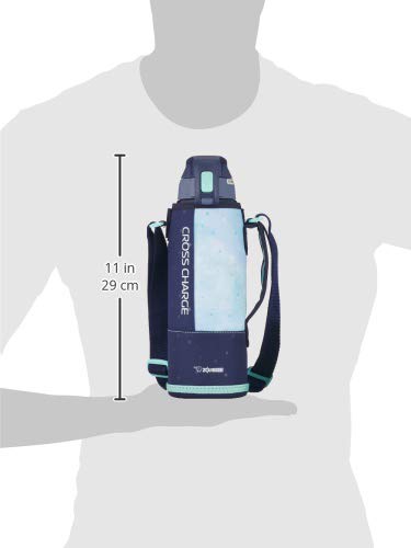 Zojirushi SD-FB10-AG Water Bottle, Direct Drinking, Sports Type, Stainless Steel Cool Bottle, 0.3 gal (1.0 L), Navy Mint