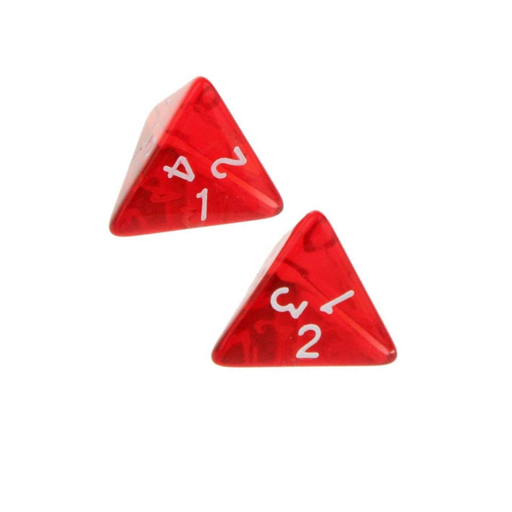 Yiotfandoll 10PCS Polyhedral Dice 20mm D4 for Dungeons and Dragons DND RPG MTG Dice Table Games Transparent Red with Black Bag