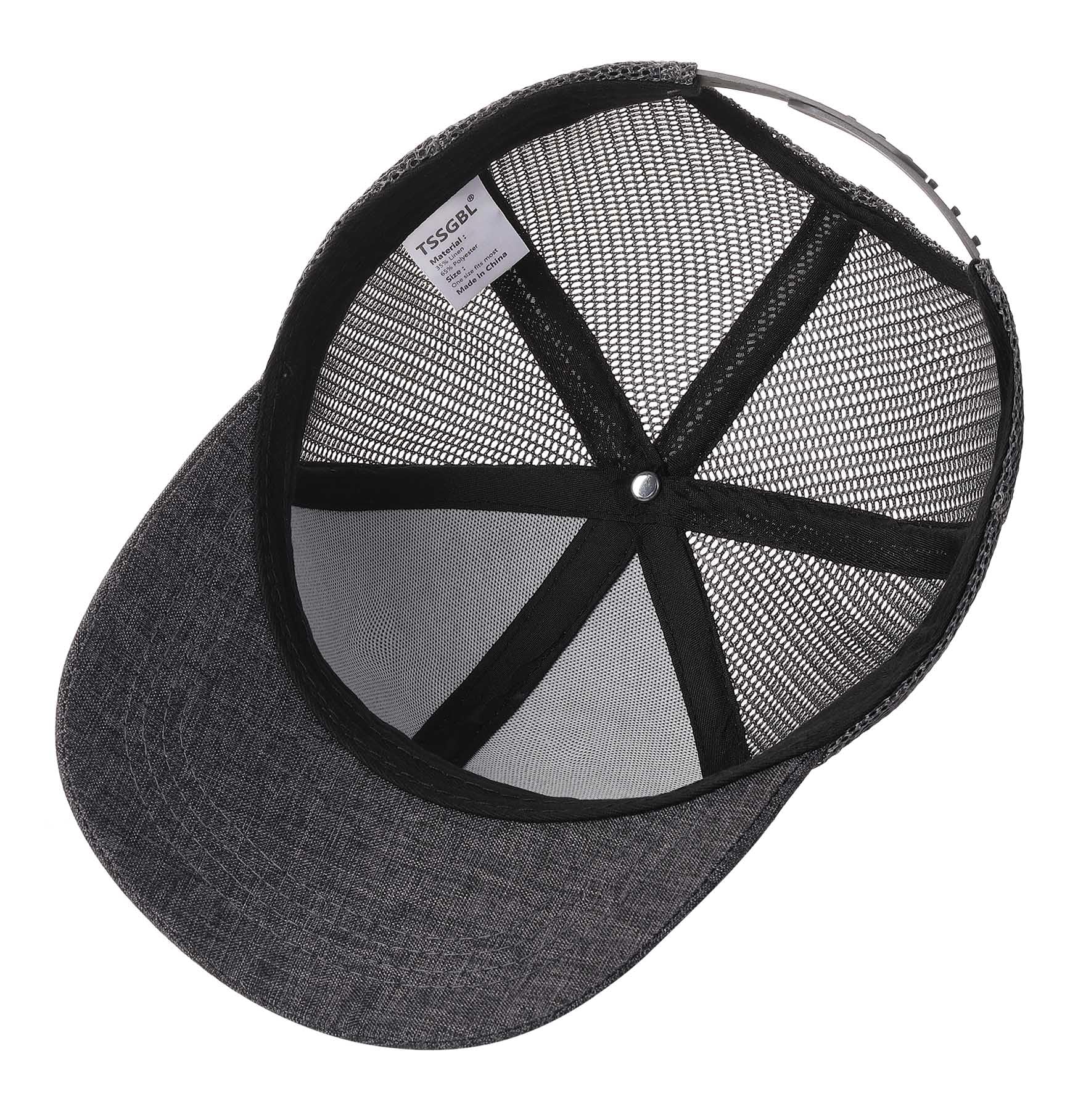 TSSGBL M,L,XL,XXL Snapback Trucker Hat Summer Ball Caps for Men Women,Adjustable Blank Mesh Back Workout Baseball Cap - Charcoal Grey