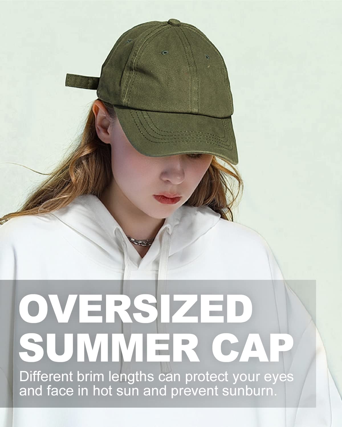 Zylioo Oversize XXL Baseball Caps,Large Dad Hats for Big Heads 23.5"-25.5",Adjustable Soft Walking Cap