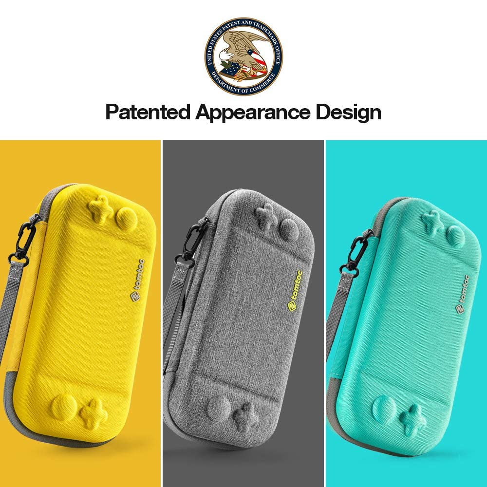tomtoc Switch Lite Case, GPD WIN 4 Case, Slim Protective Carrying Case with Original Patent, Travel Storage Switch Lite Sleeve with 24 Game Cartridges for Nintendo Switch Lite and Accessories, Gray