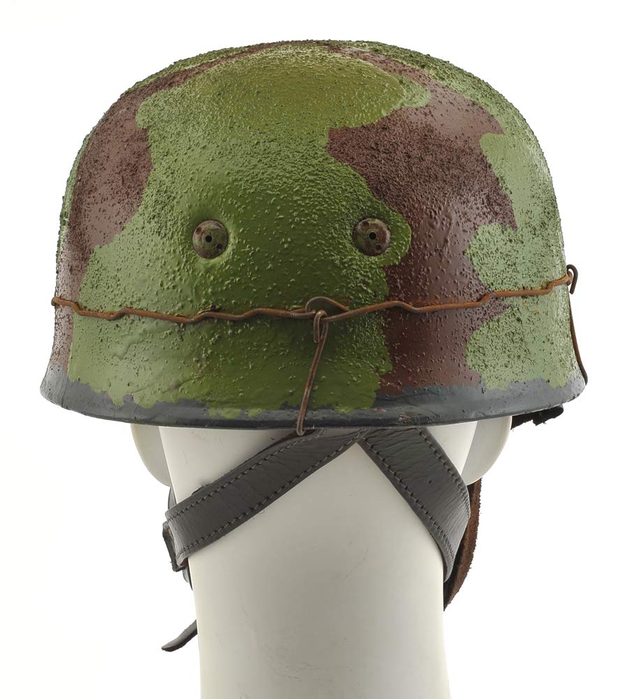 World War Supply German WW2 M38 Paratrooper Fallschirmjager Helmet Textured Green Brown Camouflage with Wire 1129WWS