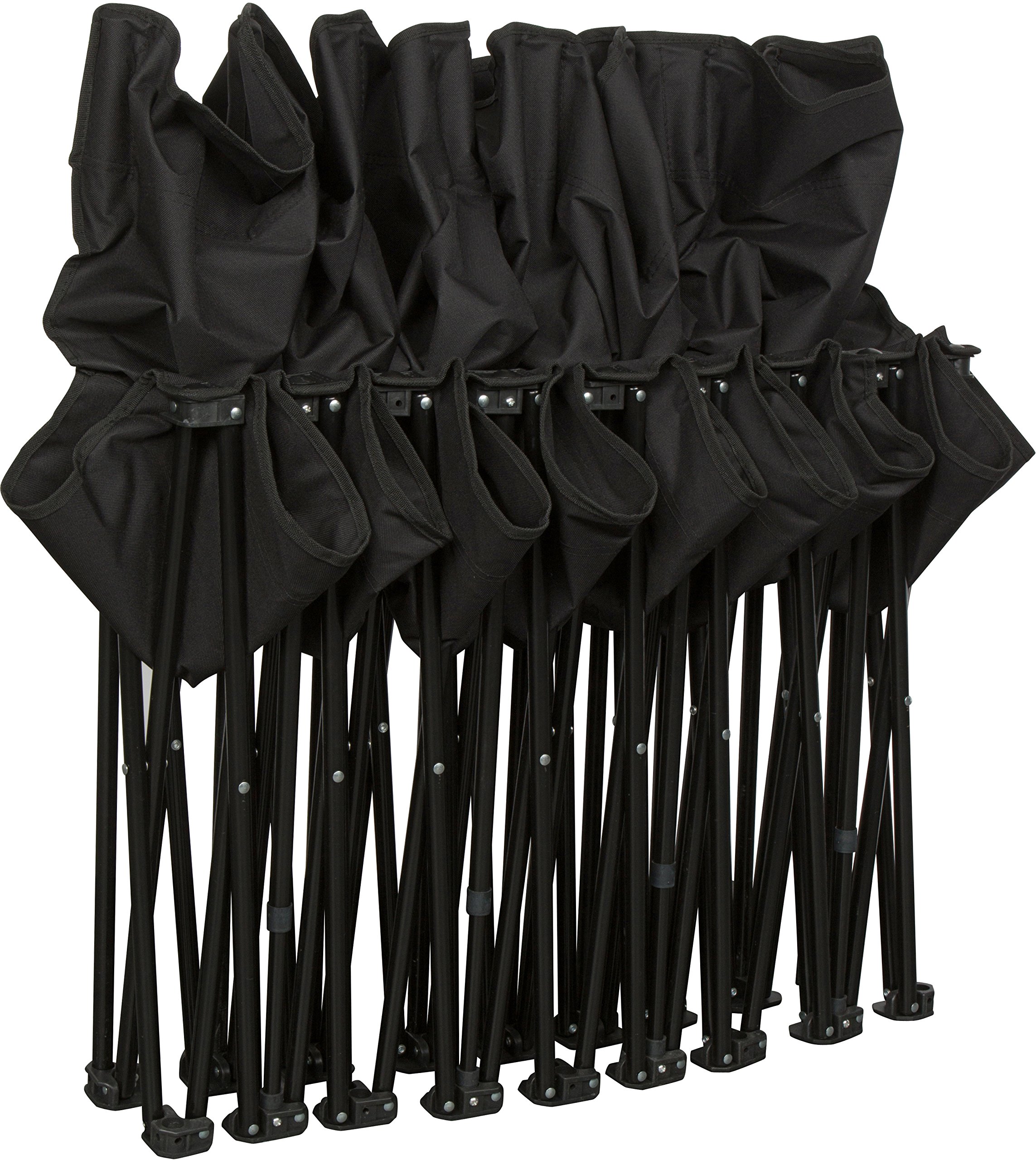 Trademark Innovations Portable 8-Seater Folding Team Sideline Back Sport Bench, Black