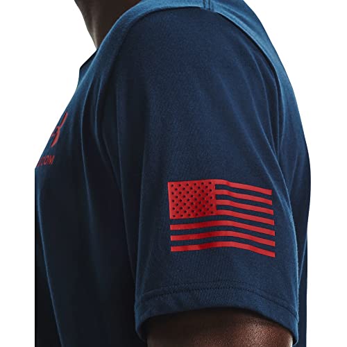 Under Armour Men's New Freedom Flag T-Shirt, Academy Blue (409)/Red, Large