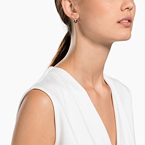 SWAROVSKI Pierced Earrings, Gray with V-Shaped Crystal Pavé Accent on Rose-Gold Tone Finish Setting, Part of the Bella Collection