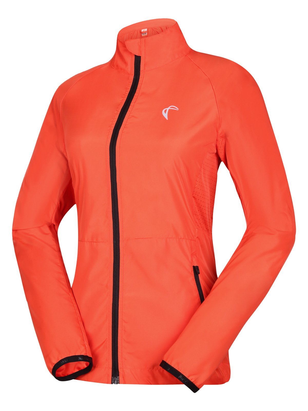 SHELCUP Women's Packable Windbreaker Jacket, Lightweight and Visible, Active Cycling Running Skin Coat, Orange S