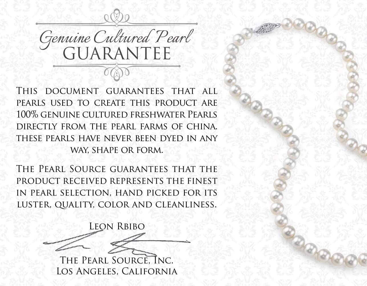 The Pearl Source 14K Gold 7-8mm AAAA Quality Pink Freshwater Cultured Pearl Necklace for Women in 18" Princess Length