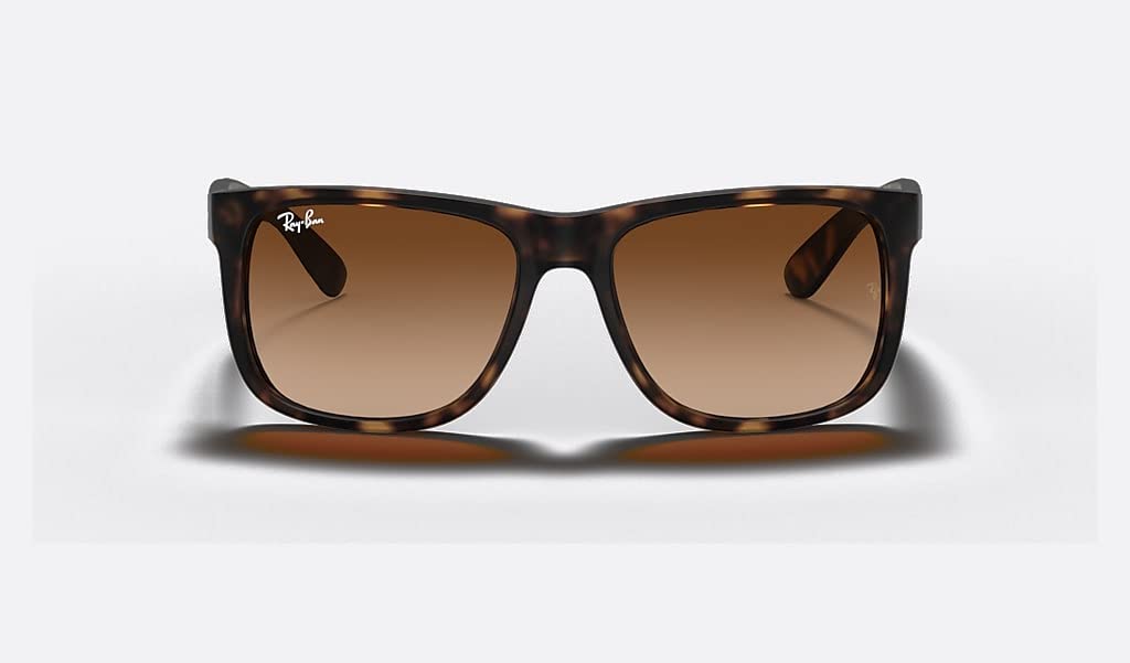 Ray-Ban RB4165 JUSTIN 710/13 55M Rubber Light Havana/Brown Gradient Square Sunglasses For Men For Women + BUNDLE with Designer iWear Eyewear Kit