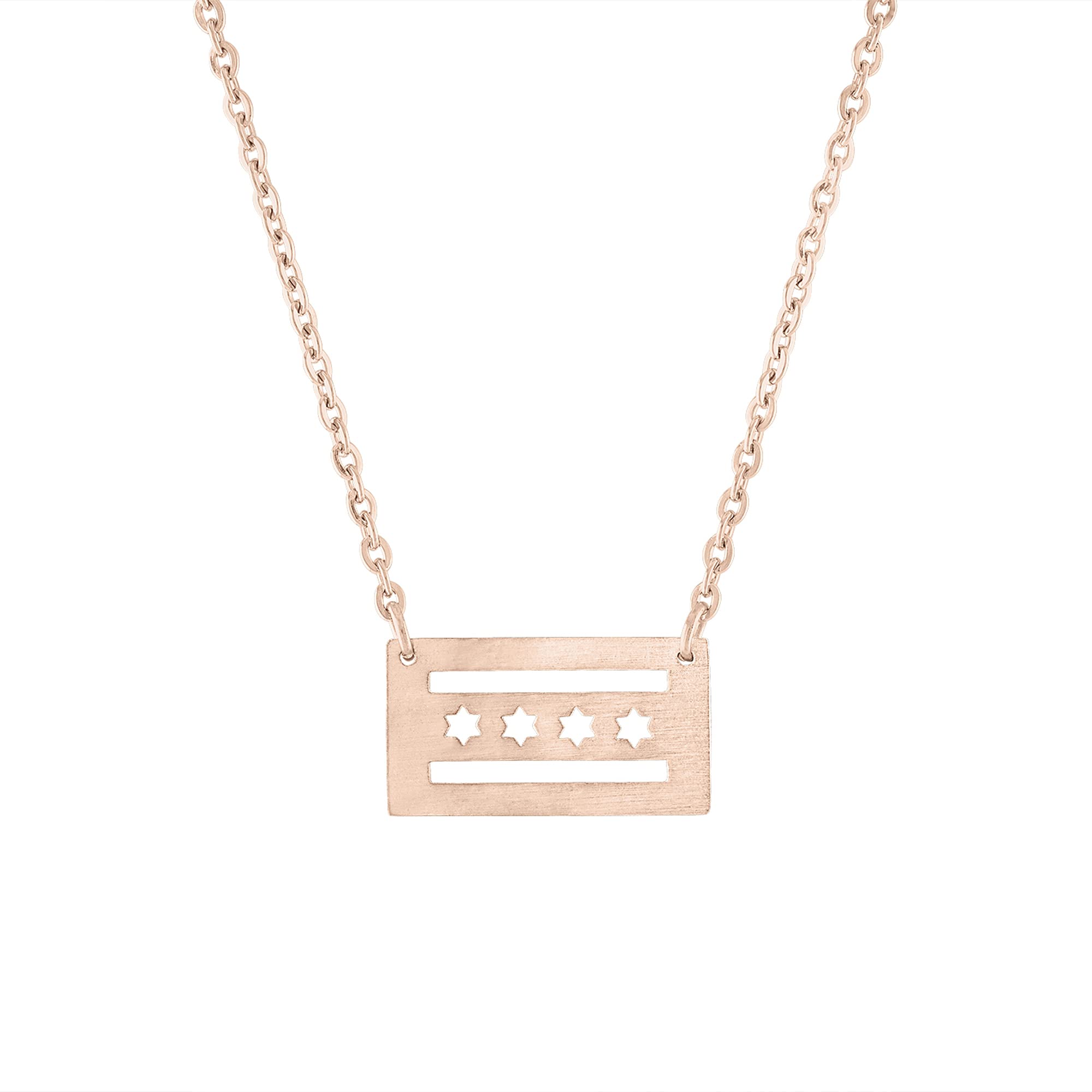 The Colette Collection Chicago Flag Necklace (Gold)