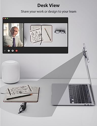 Stouchi Aluminum Mag-Safe Continuity Camera Mount, Upgraded iPhone Camera Mount Compatible with MacBook Pro, Air, iPhone 12 13 14 15 Series（Silver）