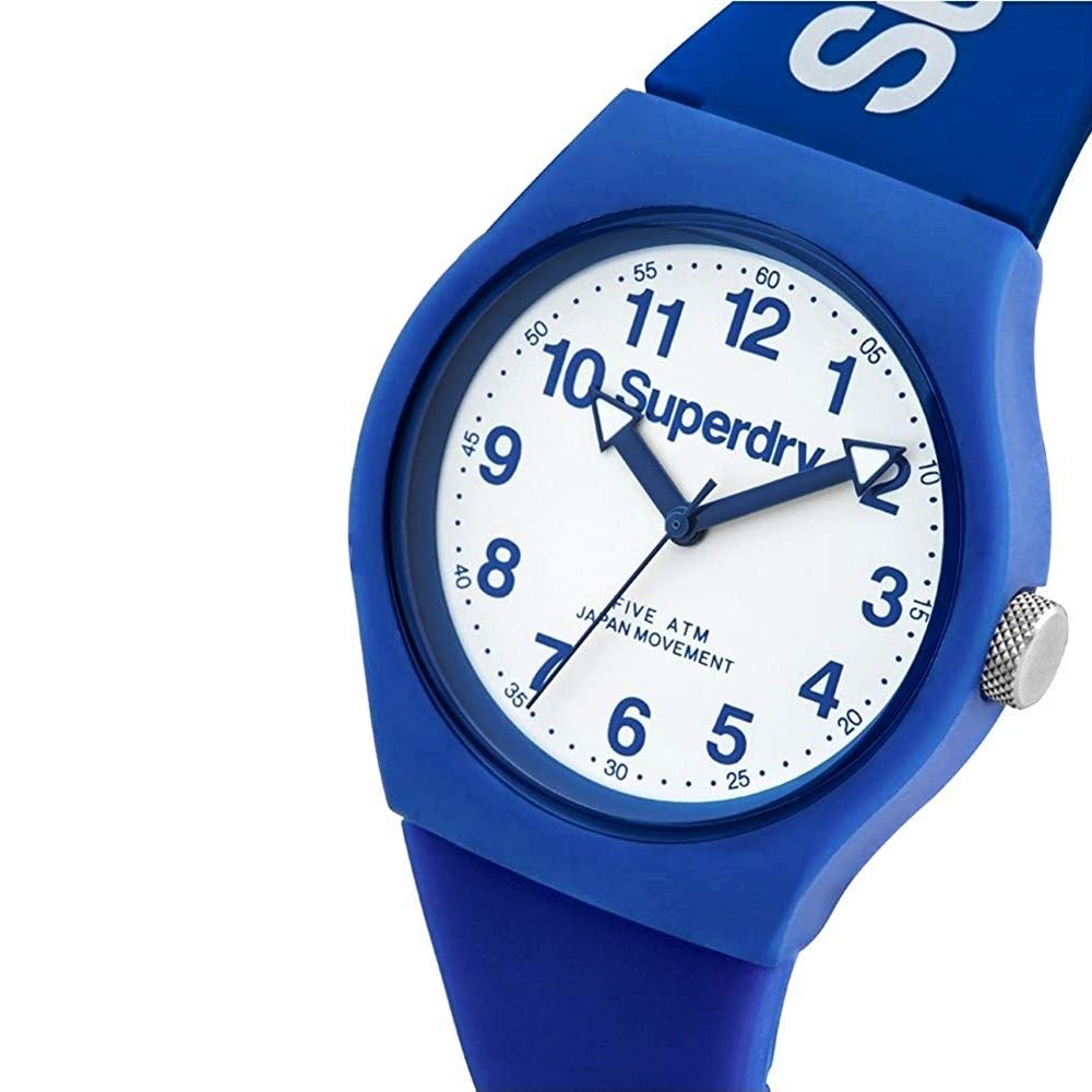 Superdry 'Urban' Quartz Plastic and Silicone Dress Watch, Color:Blue (Model: SYG164U)