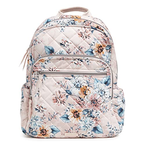 Vera Bradley Women's Performance Twill Campus Backpack, Peach Blossom Bouquet, One Size