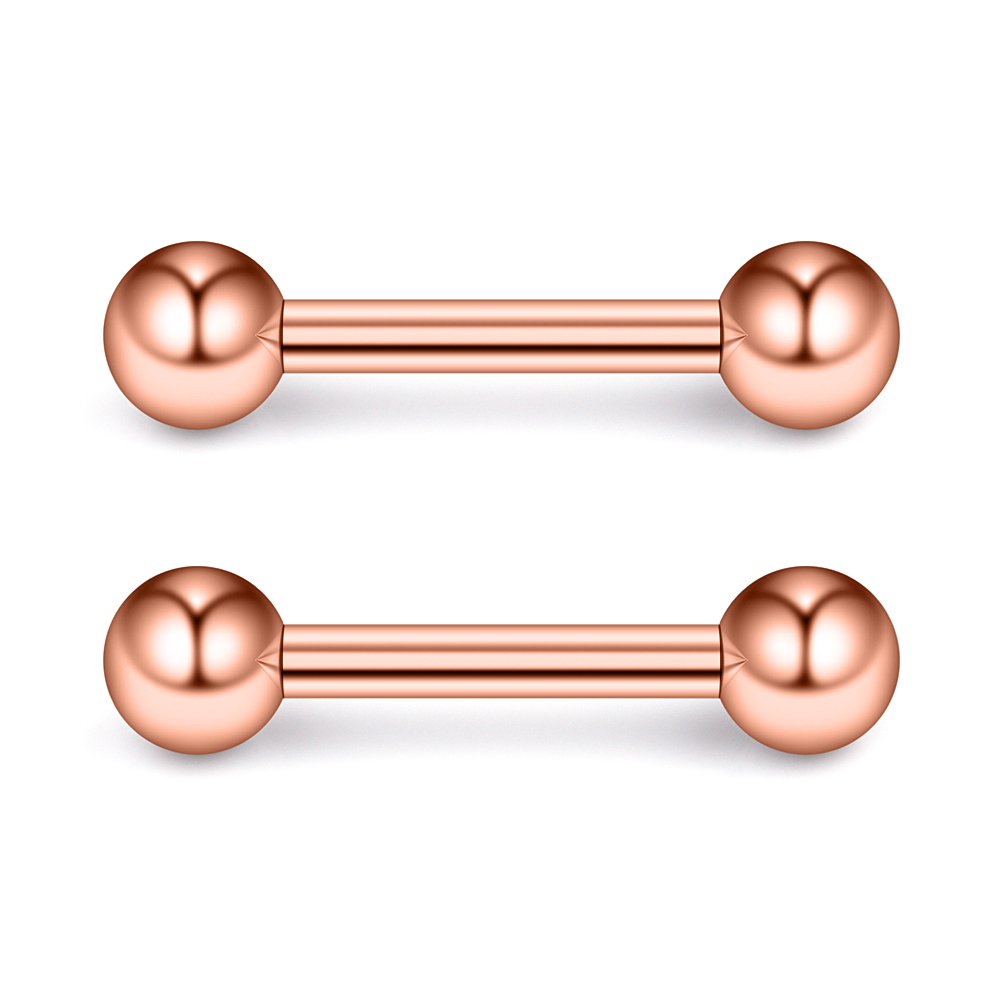 Ruifan Mix Color 316L Stainless Steel Nipple PA Tongue Shield Barbell Ring Bar Body Piercing Retainer 12G 12mm 12PCS