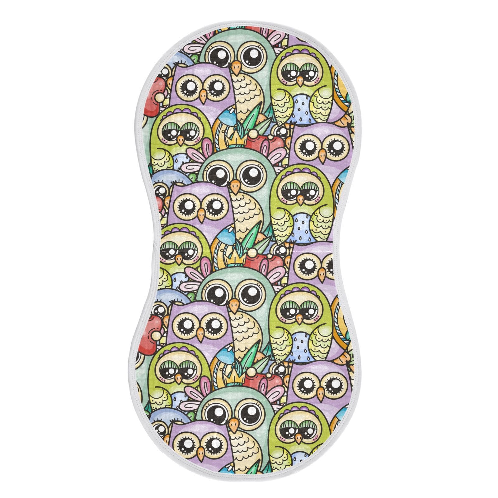 vvfelixl Muslin Burp Cloths Cute Cartoon Owls Baby Washcloths for Baby Girl Boys 2 Pack