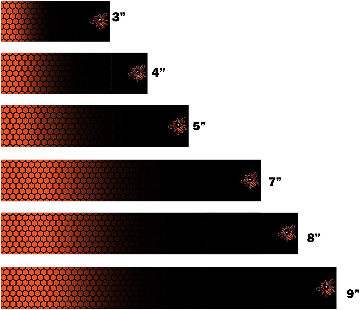 White Water Archery Non-Laminated Honeycomb Orange Fade 1 Bee Arrow Wraps 15 Pc Choose Length Width (5, 1)
