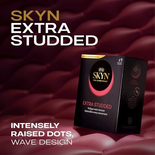 SKYN Extra Studded – 22 Count – Lubricated Latex-Free Condoms – Unique Texture Intensifies Every Moment