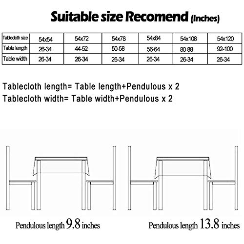 Waterproof Tablecloth Square, Red and White Checkered Plastic Table Cover, Vinyl with Flannel Backing for Dining Kitchen Picnic (54x54 inch)