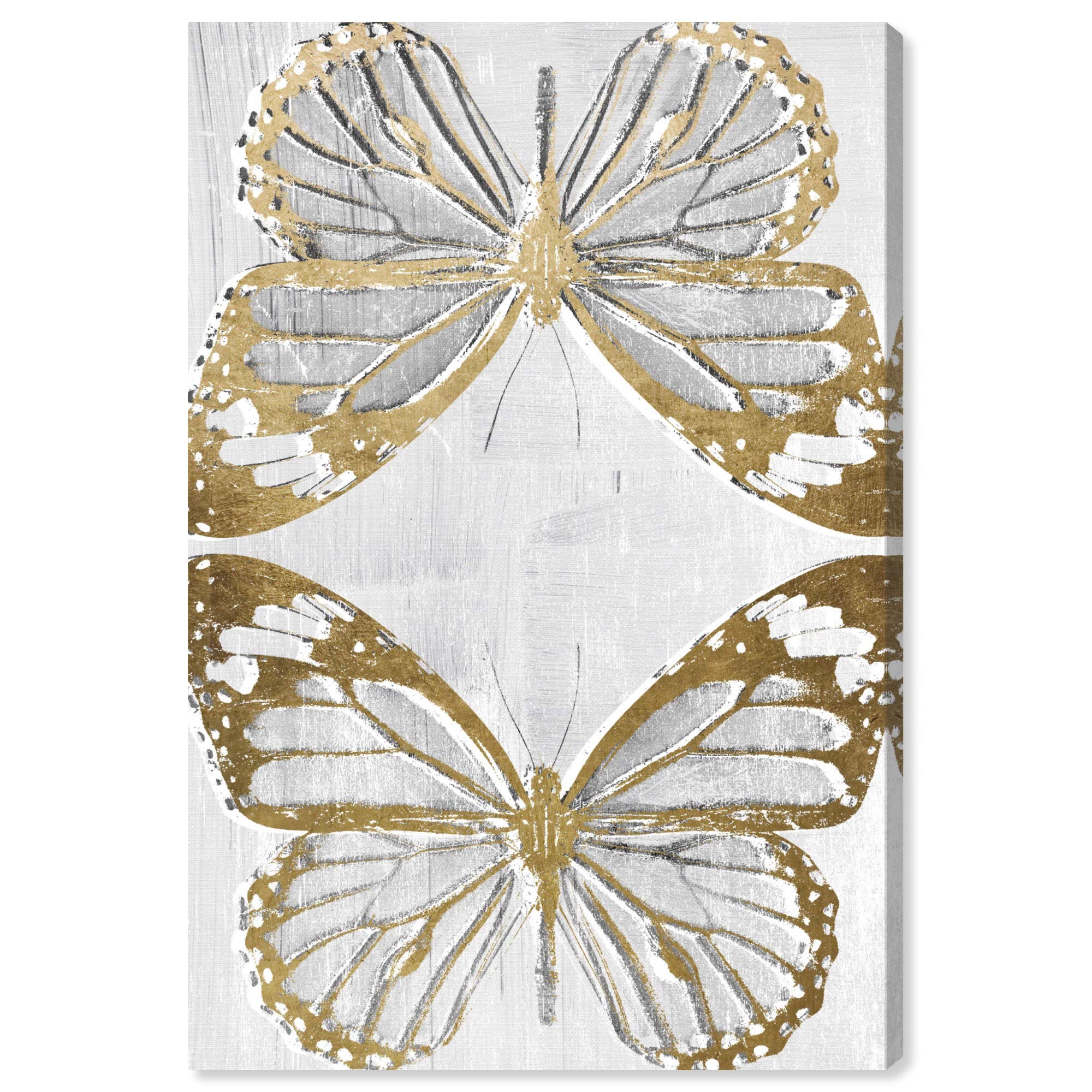 Wynwood Studio Animals Wall Art Canvas Prints 'Golden Butterflies' Home Décor, 20" x 30", Gold, White