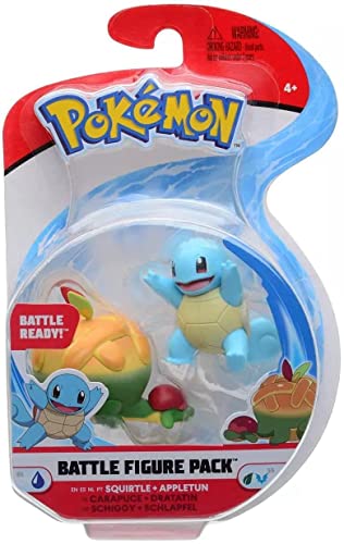 Pokemon 2 Inch Battle Figure Pack | Squirtle vs. Appletun