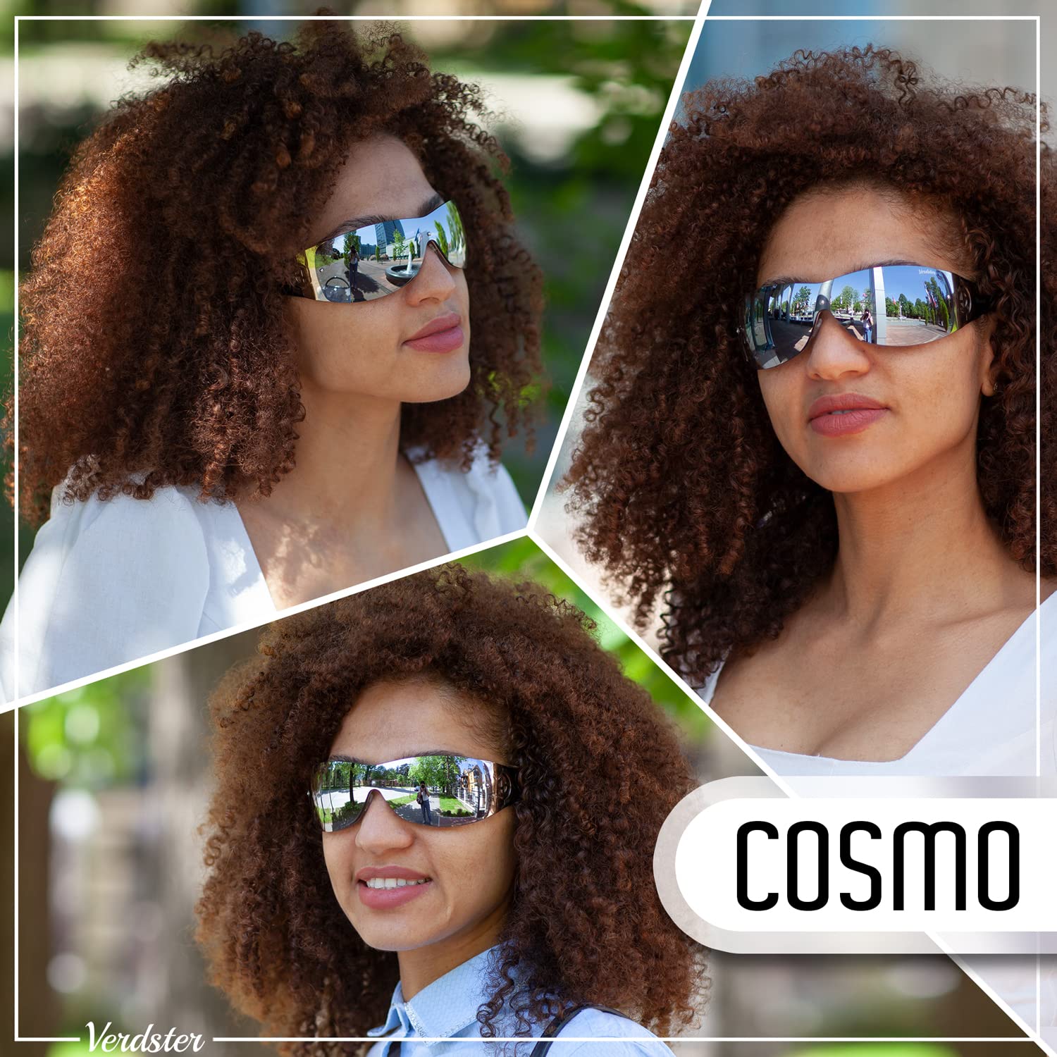 Verdster Sunglasses for Women - Oversized Womens Sunglasses - Ladies Trendy Sun Glasses Wraparound Non Polarized Sunnies β Large Y2K Shield Shades - Cosmo Black