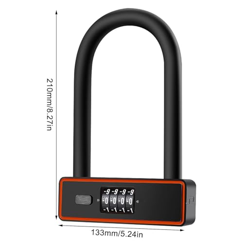 U Lock Heavy Duty, Motorcycle D Lock with 4 Digit for Safety, Anti Theft Combination U Lock,U Bolt Lock, Resettable Lock for Motorcycle, Bicycle Code Lock for Road