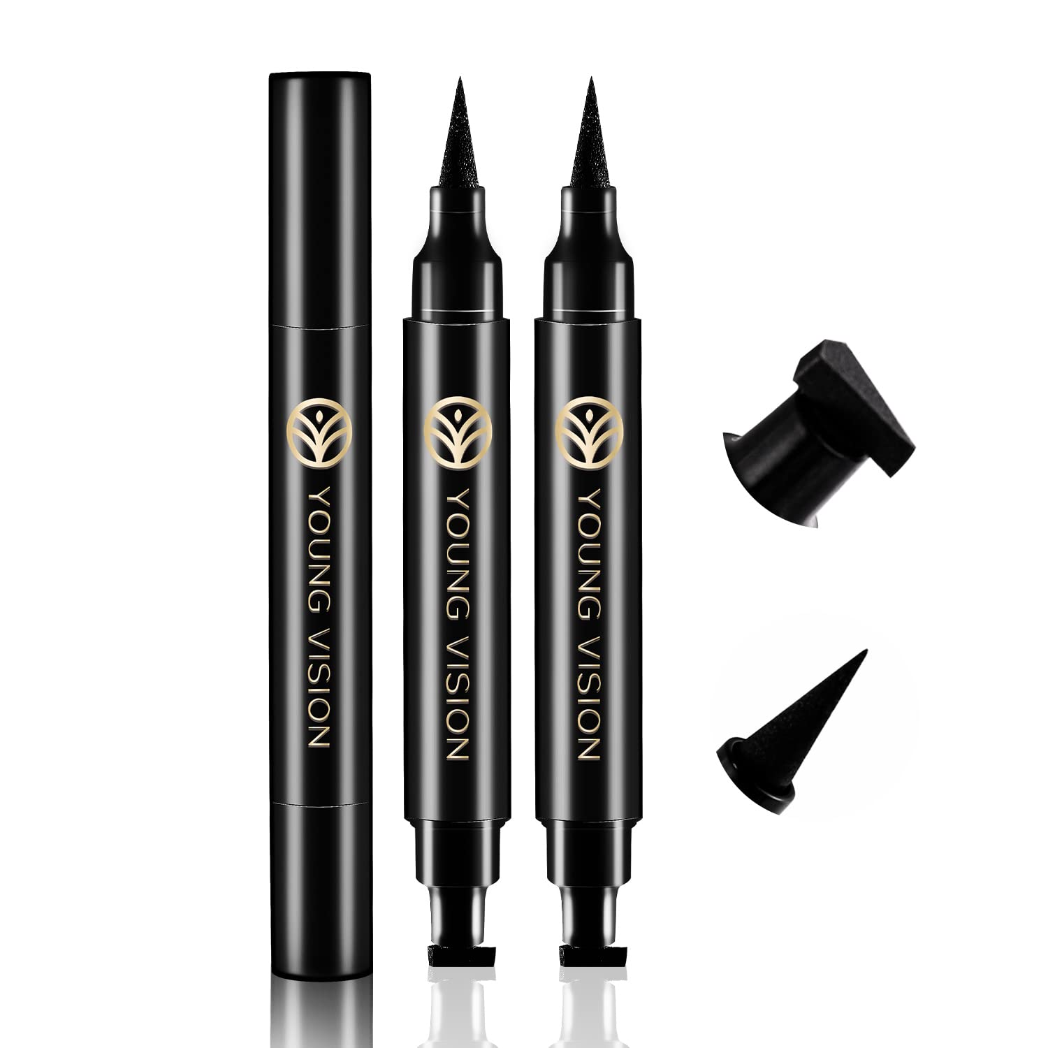 YOUNG VISION Winged Eyeliner Stamp - The Ultimate Tool for Flawless Cat-Eye Makeup, Go on Smooth, Waterproof and Long Lasting Eye Liner Pen