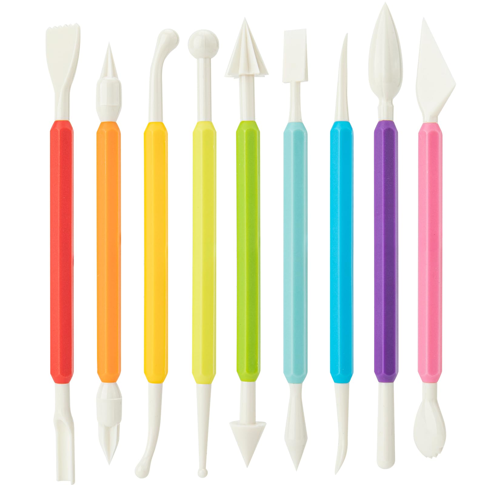 UUSYCUN 9PCS Clay Tools for Kids & Adult, UUSYCUN Plastic Air Dry Clay Tools Kit, Double-Head Clay Sculpting Tools for Pottery, Polymer, Air Dry Clay, Modeling, Shaping, Cake Decoration