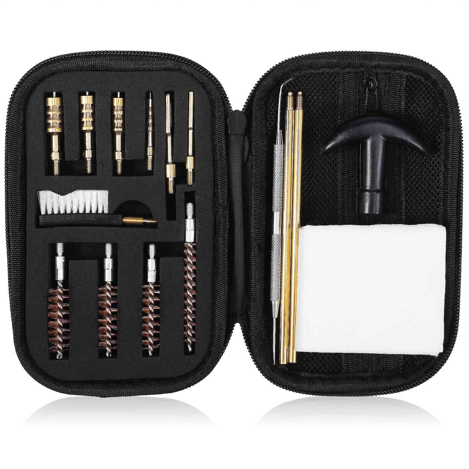 UrbanX Universal Handgun Cleaning kit for Dan Wesson M1911 ACP Pistol .45 ACP Pistol Cleaning Kit Bronze Bore Brush and Plastic Jags Tips with Zippered Compact Case