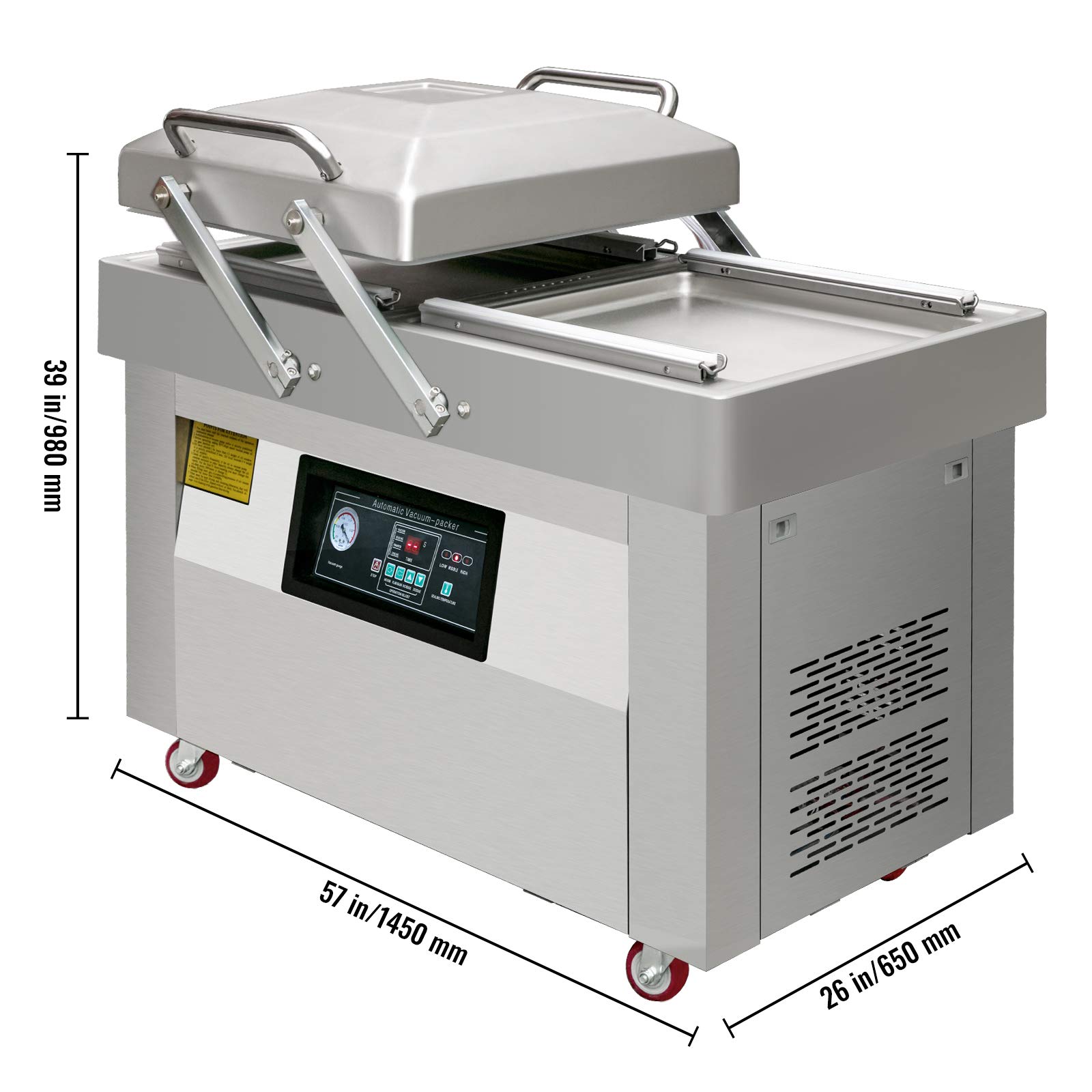 VEVOR Double Chamber Vacuum Packaging Machine, 24"x18" Chamber Vacuum Sealer Machine, Vacuum Sealer Sealing Machine with Modern Control Panel for Food Preservation, Home, Commercial Using