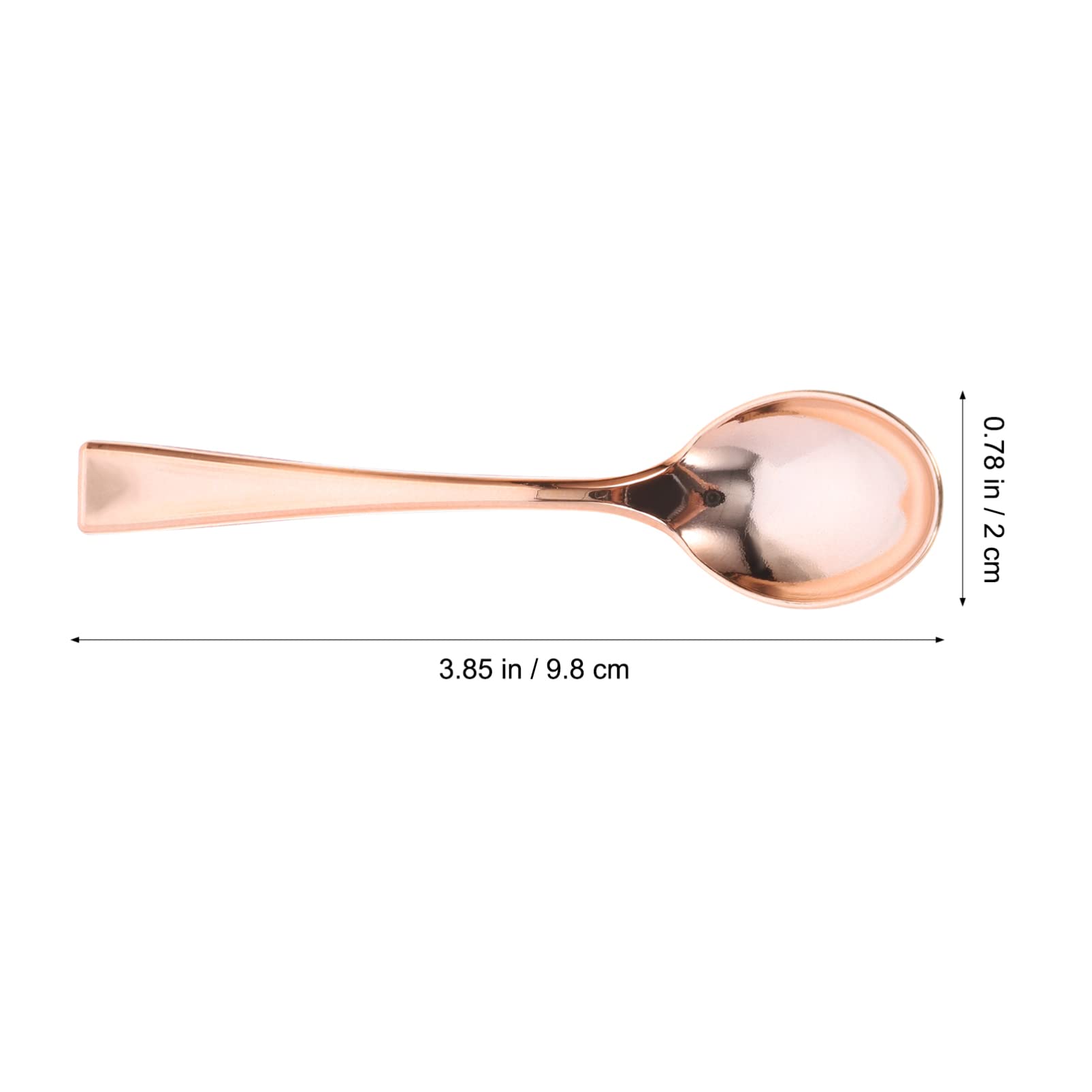 Yardwe 24pcs Disposable Plastic Mini Spoons Disposable Dessert Spoons,Gold Plastic Tasting Spoons for Desserts, Sampling, Ice-cream or Appetizers(Rose Gold)