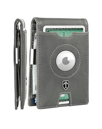 TRAVANDO AirTag* Wallet Mens Wallet with Money Clip Air Tag Wallet Card Holder RFID Blocking Bifold Gifts for Men