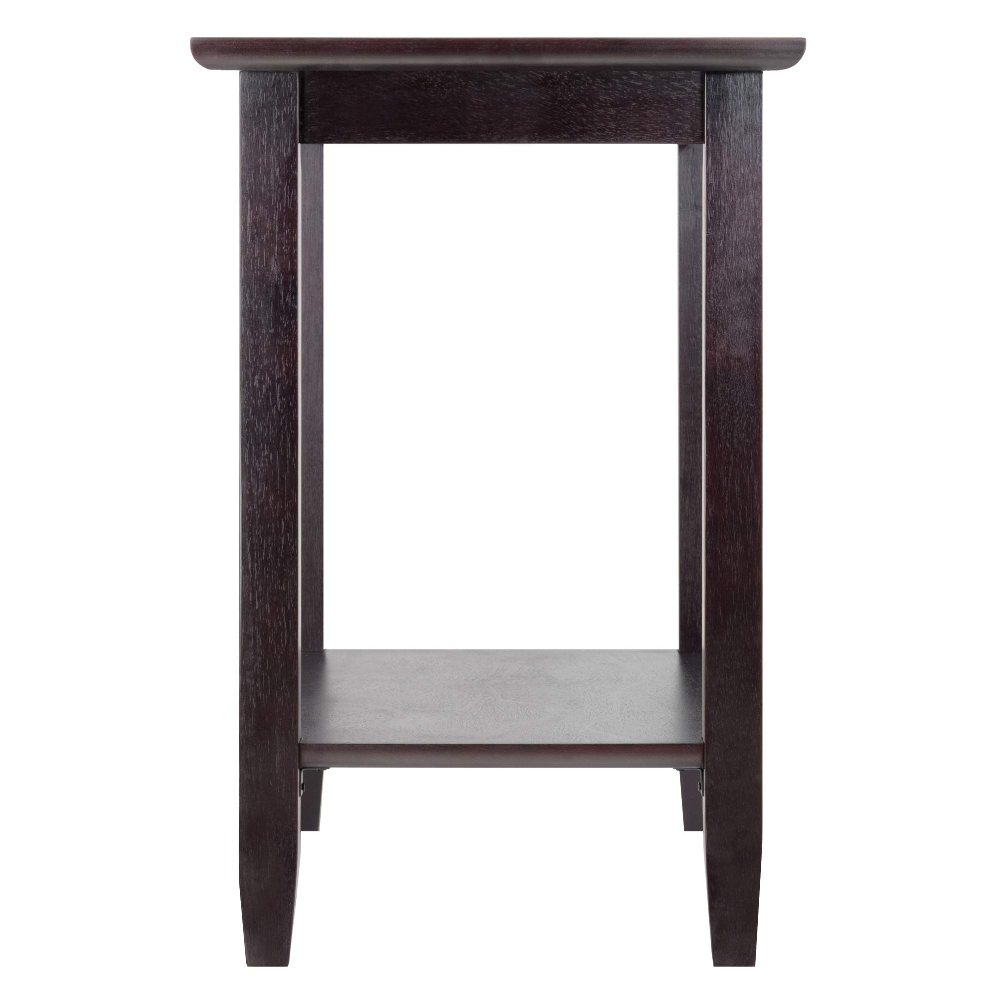 Winsome Genoa 25.04 x 23.94 x 16.3-Inch Composite Wood End Table With Glass Top, Dark Brown (92419)