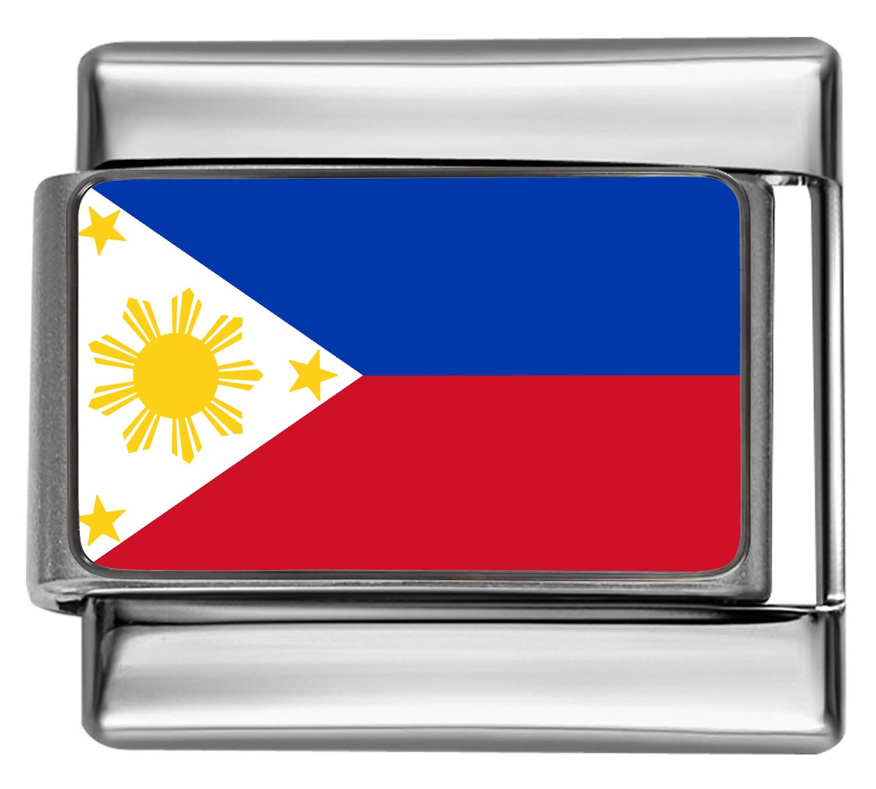 STYLYSH CHARMS Philippines Filipinos Flag Photo Italian 9mm Link PC140 Fits Traditional Classic