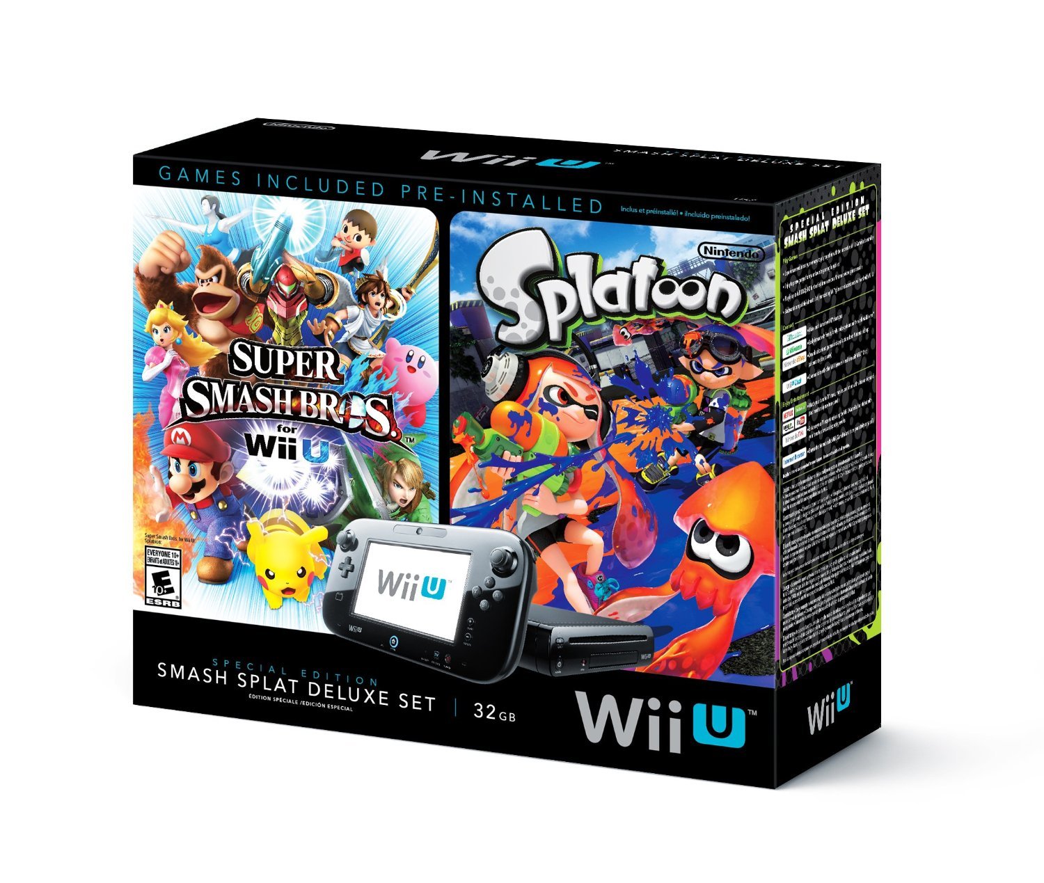 Wii U Super Smash Bros and Splatoon Bundle Special Edition Deluxe Set (Renewed)