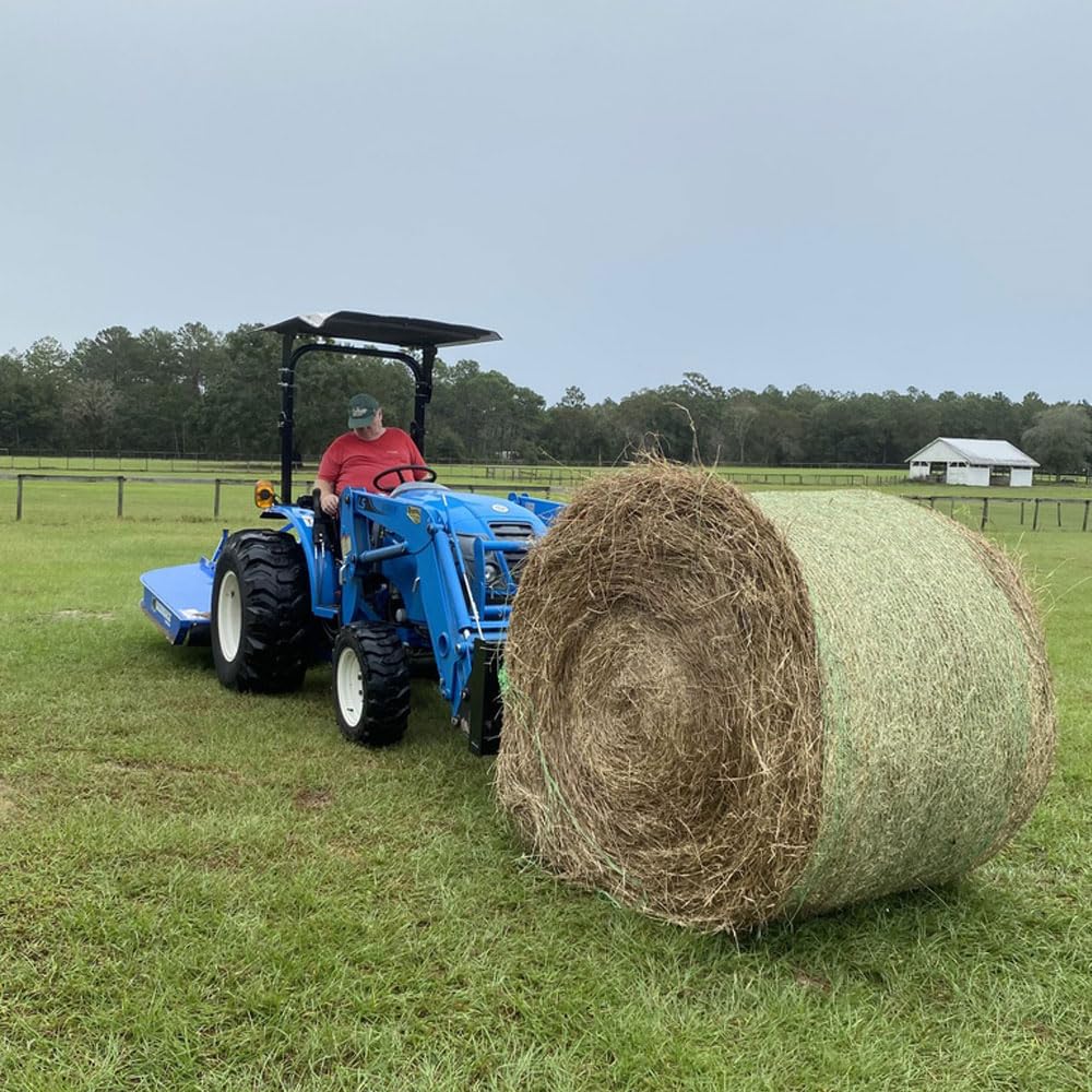 Titan Attachments Skid Steer Hay Frame Attachment, 43" Hay Spear and Stabilizer Spears, Rated 3,000 LB, Quick Tach Mounting, Hay Handing Equipment for Bobcat Tractors