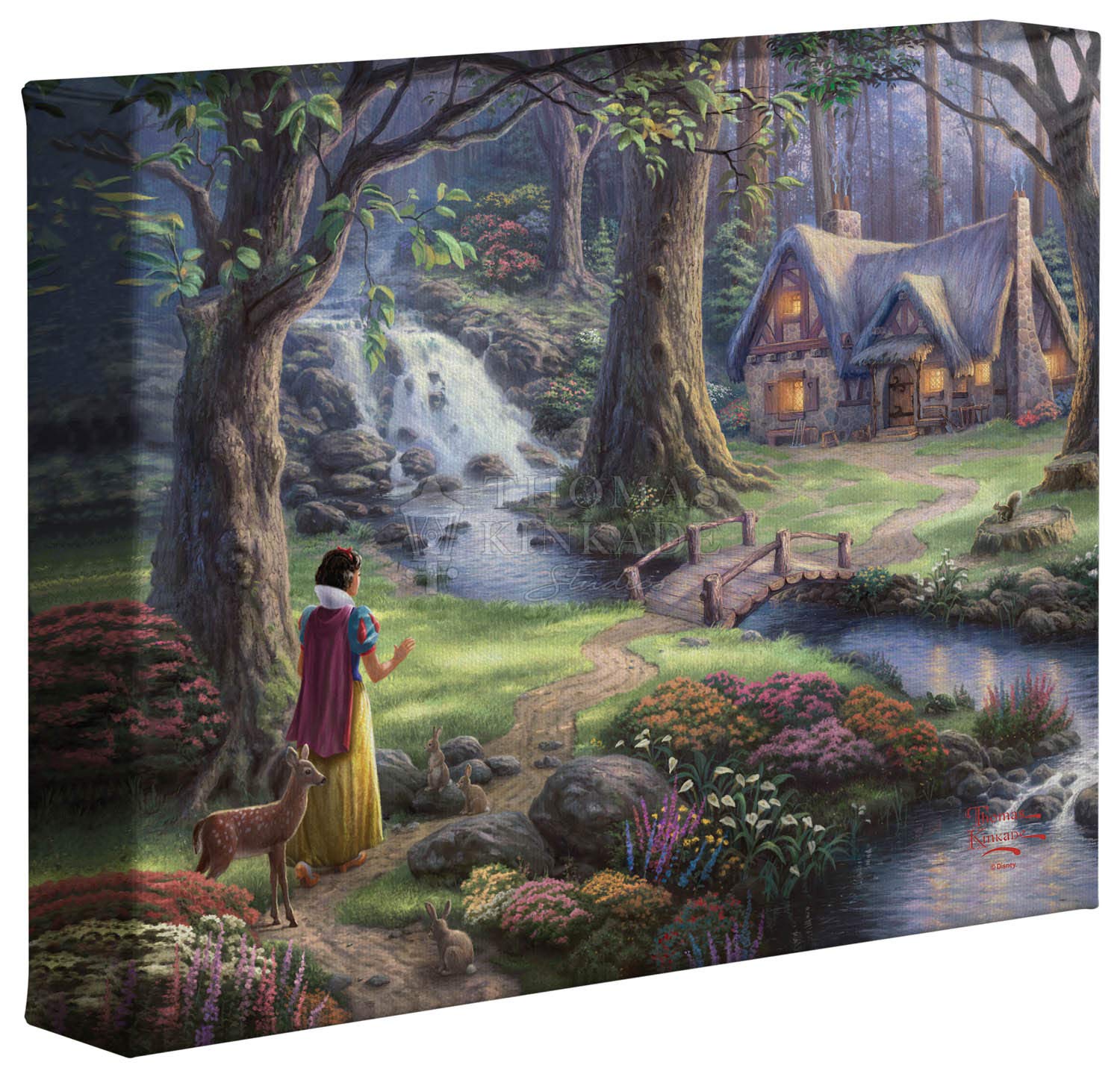 Thomas Kinkade Disney Snow White Discovers the Cottage 8 x 10 Gallery Wrapped Canvas